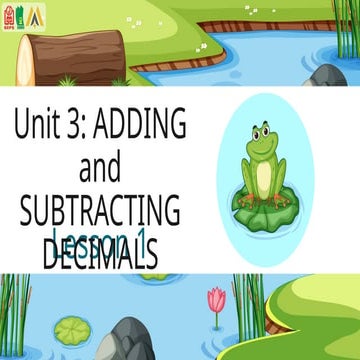 Adding and subtracting decimals - Unit 3 pptx | PPTX