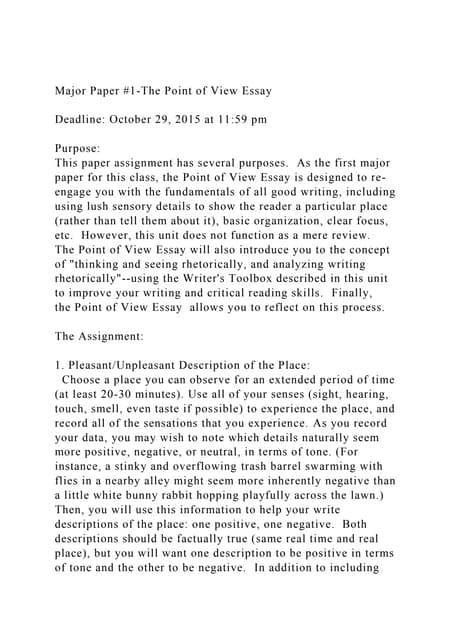 Analyzing The Setting And Atmosphere In A Creative Non.Docx Week | PDF | Outdoor Attractions ...