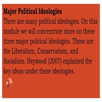 Major Political Ideologies is helpful to students | PPTX