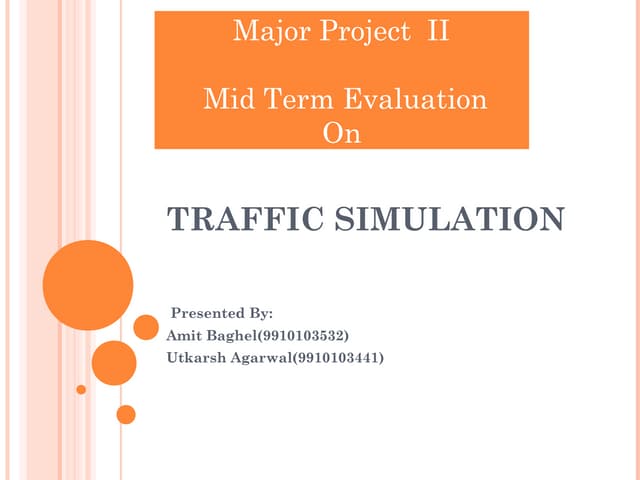 SUMO ( SIMULATION OF URBAN MOBILITY) | PPTX