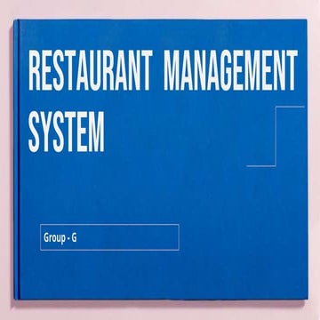 Restaurant Management system Project | PPTX