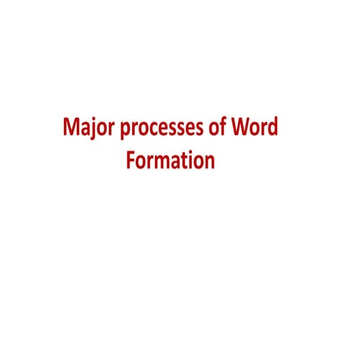 Major processes of word formation new | PPTX