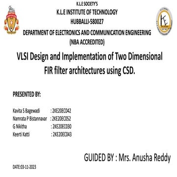 Implementation 0f 2D FIR Filter using CSD | PPTX