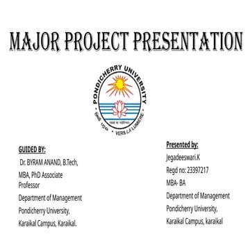 major project presentation on company datapptx | PPTX