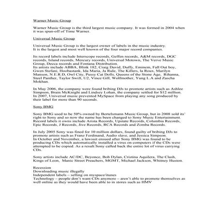 Major Record Labels | DOC