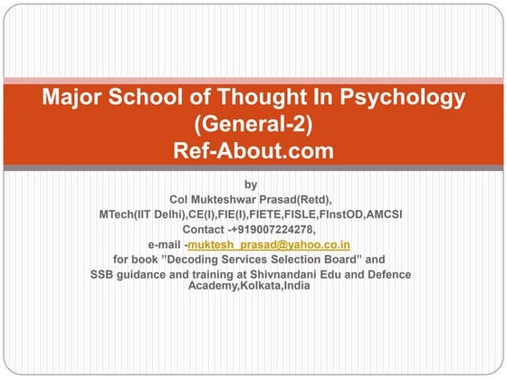 School of thoughts in psychology | PPT