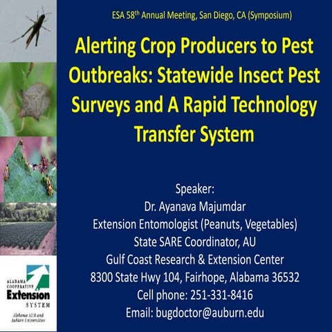 Alerting Crop Producers to Pest Outbreaks: Statewide Insect Pest ...