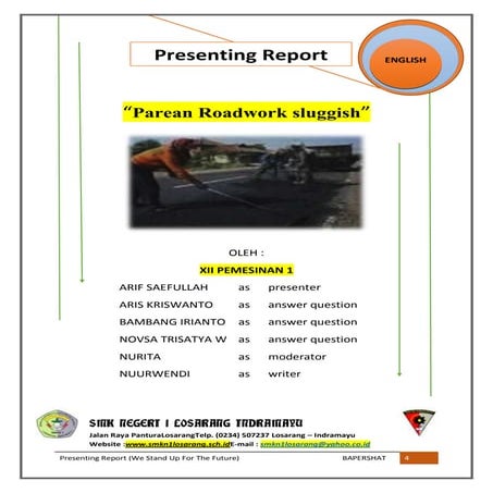 presenting report bahasa inggris | DOCX