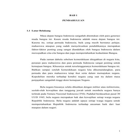 Makalah Peran Generasi Muda Dalam Wujud Bela Negara | PDF