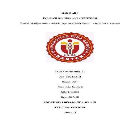 Makalah 1 evaluasi kinerja dan kompesnsasi MSDM | PDF