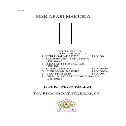 MAKALAH HAK ASASI MANUSIA | PDF