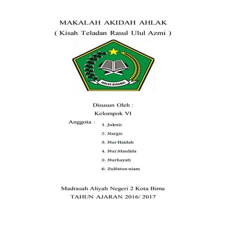 Makalah akidah ahlak tentang kisah teladan rosul ulul azmi | DOCX