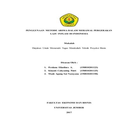 Makalah arima tpb | DOCX