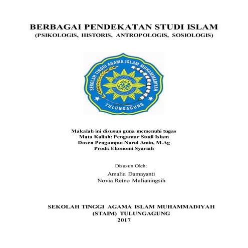 Makalah berbagai pendekatan studi islam | DOCX