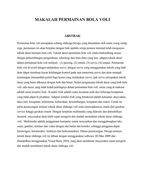 Makalah bola voli | DOCX