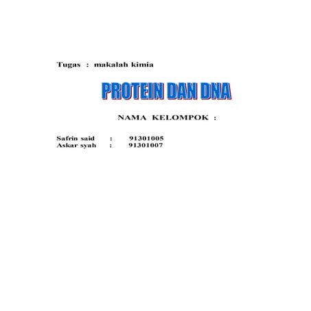 Makalah dna dan protein | PDF