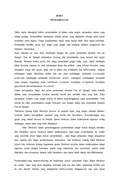 Etika dan Moralitas Birokrasi: Membangun Integritas dan Kepatuhan | PDF