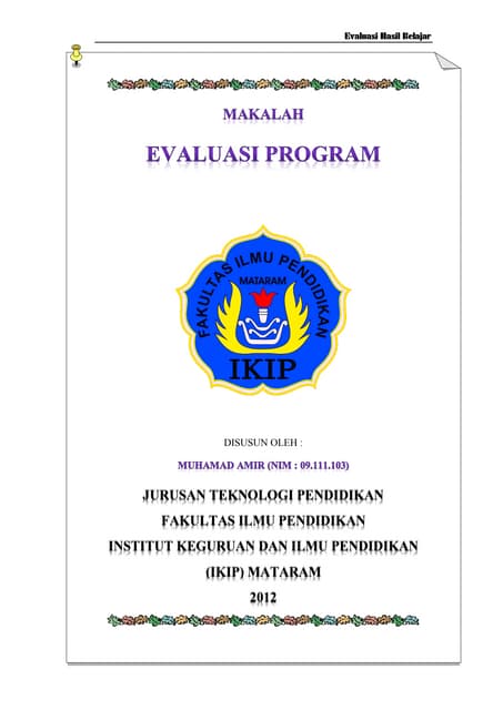 Model model evaluasi program | PPTX