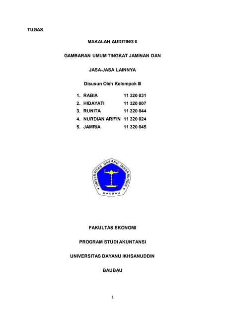 Tugas rmk chapter 1 pengauditan | PDF