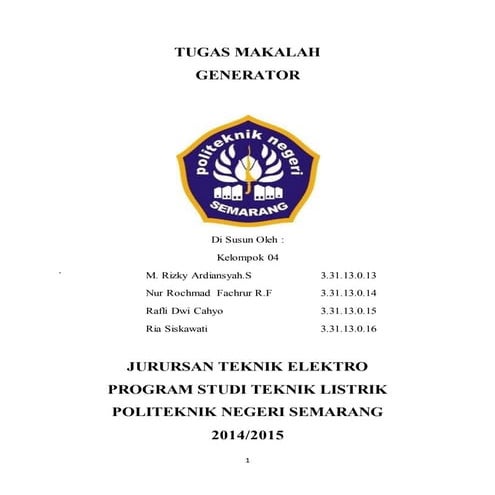 Makalah generator kelompok 04 | DOCX