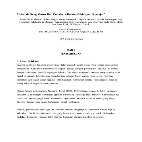 Makalah geng motor | DOCX