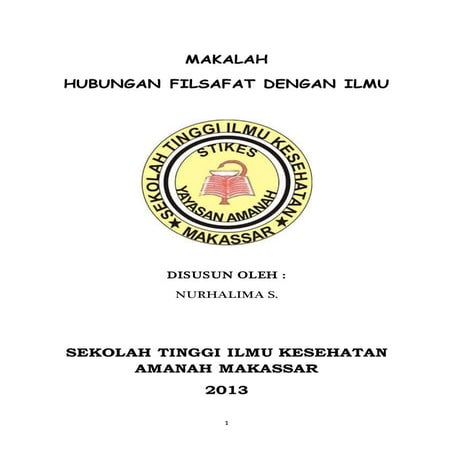 Makalah hubungan filsafat dengan ilmu nurhalima s. | PDF