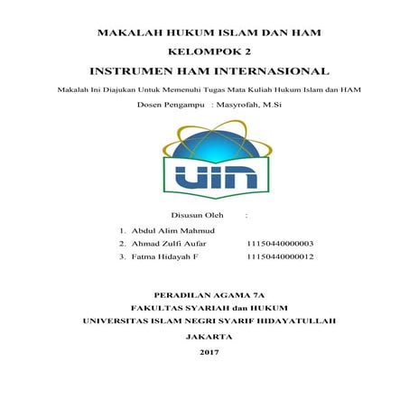 Makalah Instrumen HAM Internasional | PDF