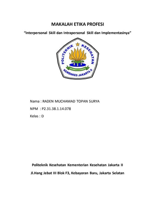 Makalah interpersonal dan intrapersonal skill | DOCX Makalah interpersonal dan intrapersonal skill | DOCX