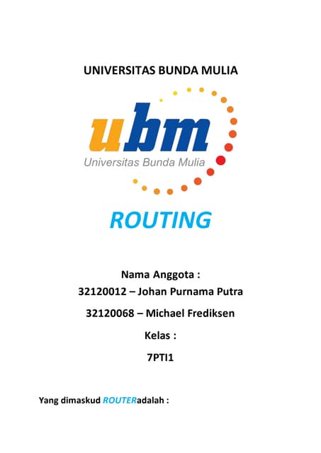 Tugas makalah routing | DOCX