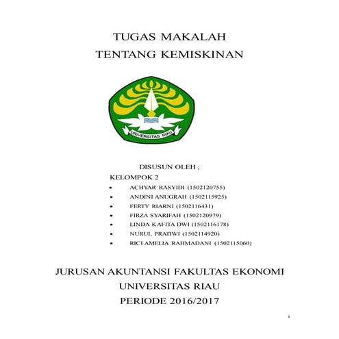 Makalah kel 2 pi kemiskinan | PDF
