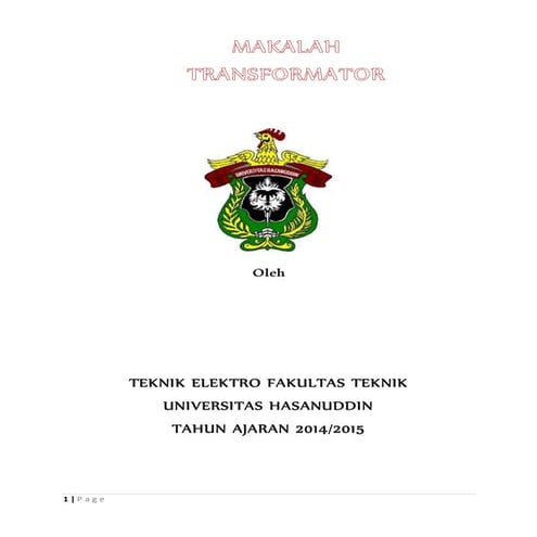 Makalah teknologi transformator | DOCX