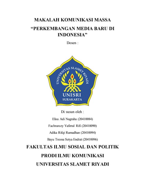 Materi Pengantar Komunikasi Massa PowerPoint | PPTX