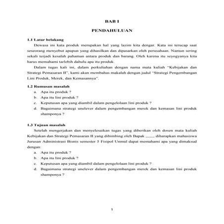 Makalah lini produk | DOCX