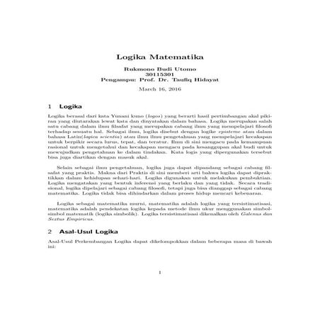 Makalah logika matematika filsafat sains | PDF