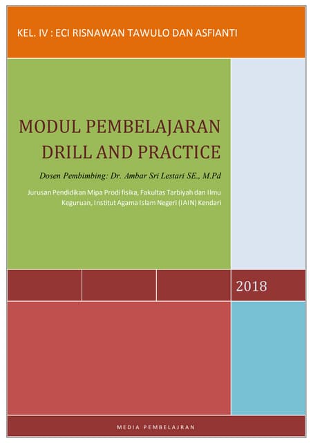 modul model pembelajaran drill and practice | PDF