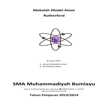Makalah model atom Rutherford | DOCX