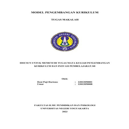 TEORI, MODEL DAN PEMBANGUNAN KURIKULUM | PDF