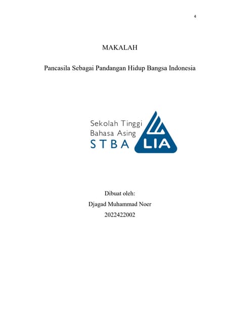 MAKALAH “PANCASILA SEBAGAI PARADIGMA KEHIDUPAN DALAM BERMASYARAKAT, BERBANGSA DAN BERNEGARA” | PDF
