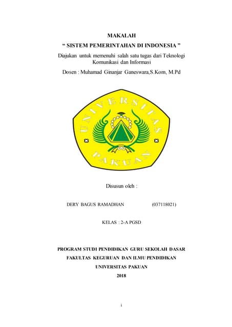 Makalah Sistem Pemerintahan Indonesia | DOCX