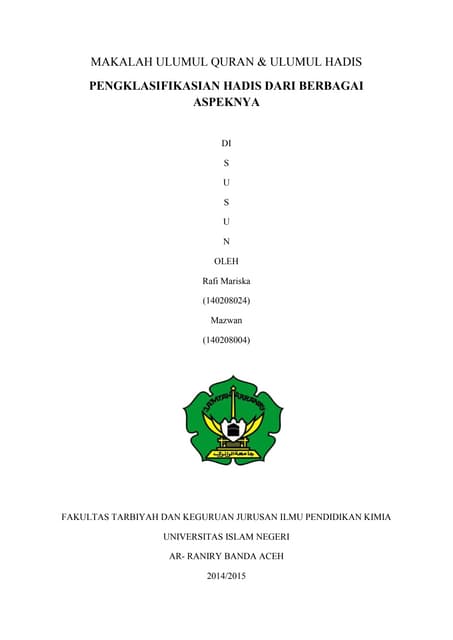 Unsur unsur pokok hadist | PPT