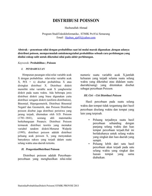 Distribusi poisson | PDF