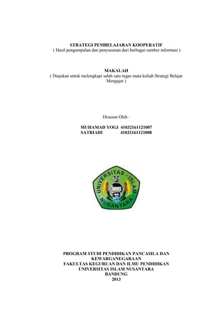 Model pembelajaran kooperatif | PPT