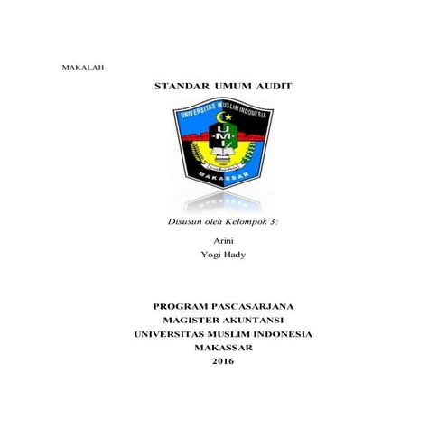 Makalah standar umum audit | DOCX