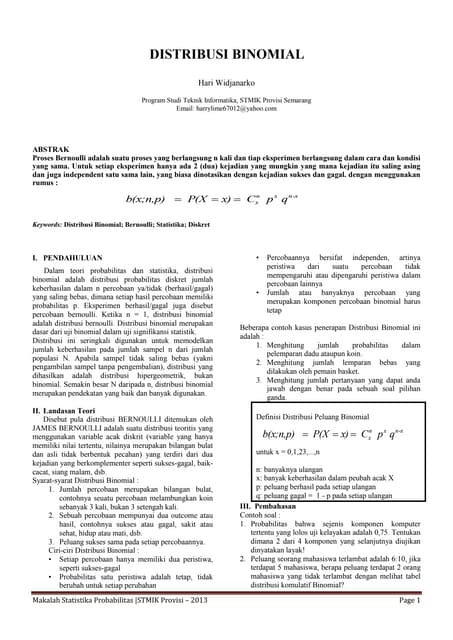 Distribusi Binomial | PDF
