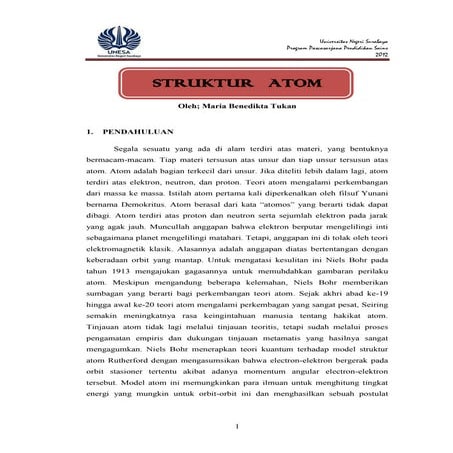 Makalah Struktur Atom | PDF