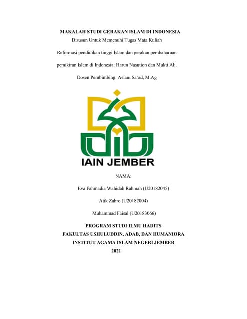 Presentasi Proposal Disertasi SPs UIN Jakarta by Hasani Ahmad Said | PPT