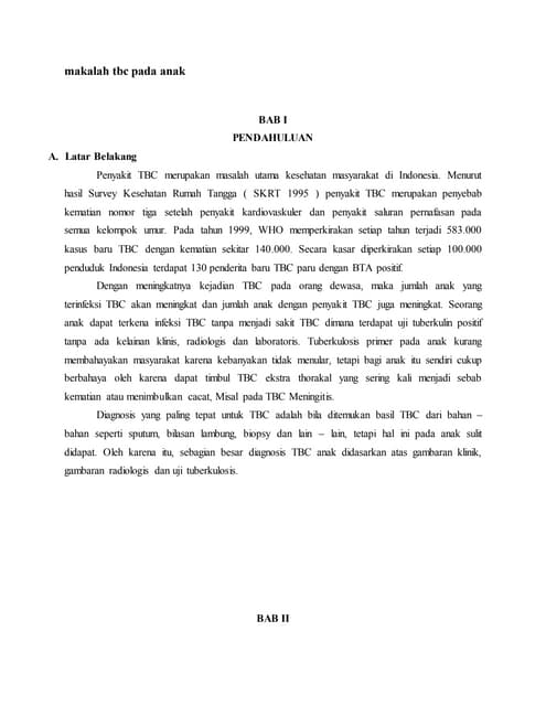 TBC PADA ANAK pamflet disertain dengan brosur | PPT