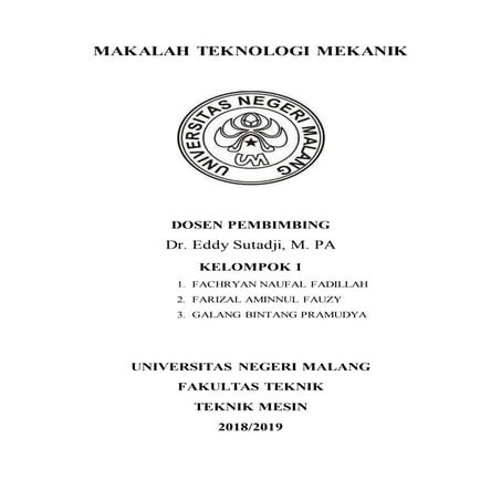Makalah teknologi mekanik | DOCX