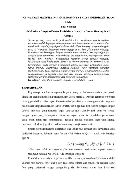 hakikat manusia dalam pandangan islam | PPTX