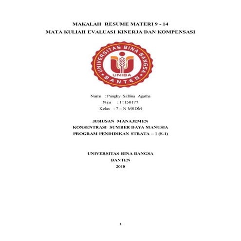 Makalah uas evaluasi kinerja dan kompensasi | DOCX